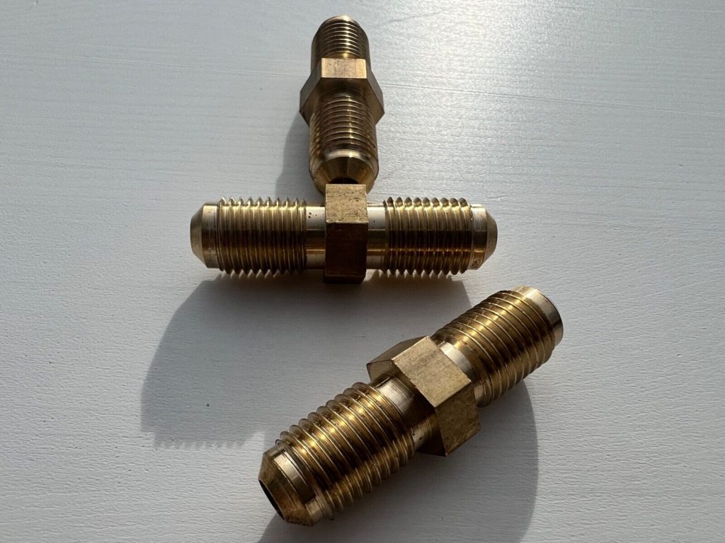 Brass Male 2 Way Brake Pipe Inline Connector: 7/16" UNF X 20 TPI - EMS ...